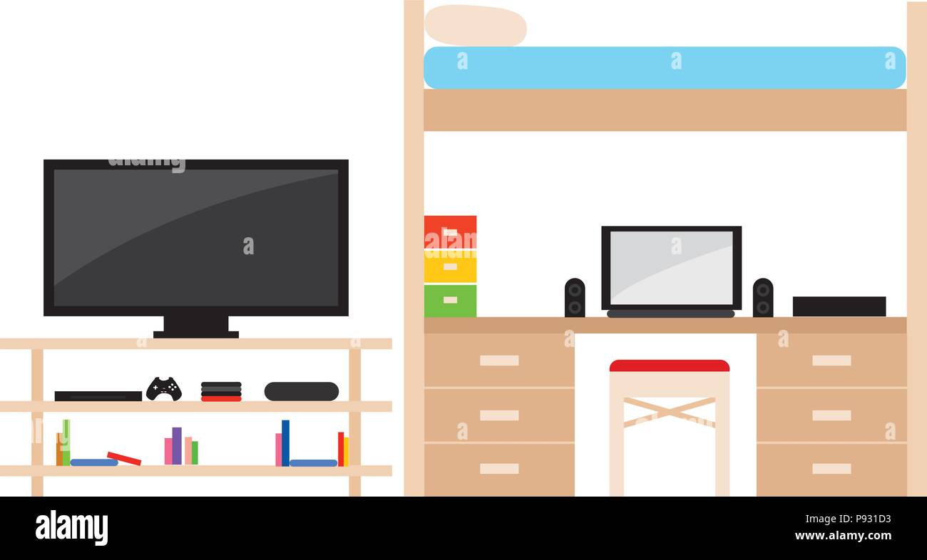 College student studying dorm Stock Vector Images - Alamy