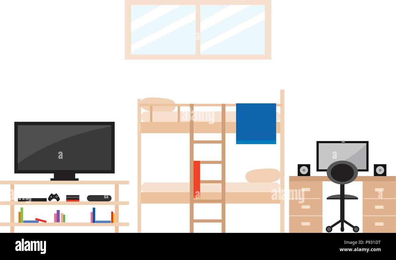 Student dorm room Stock Vector Image & Art - Alamy