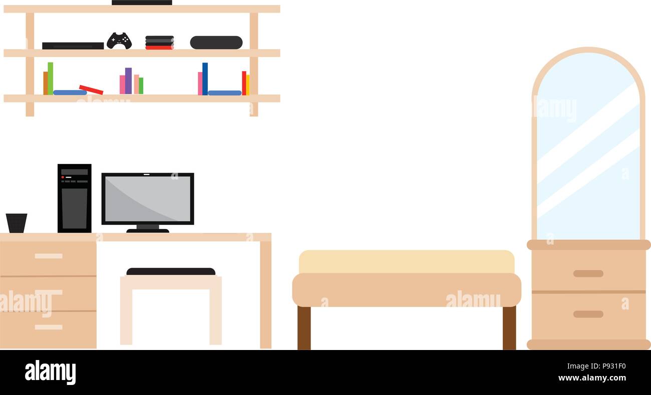 Student dorm room Stock Vector Image & Art - Alamy