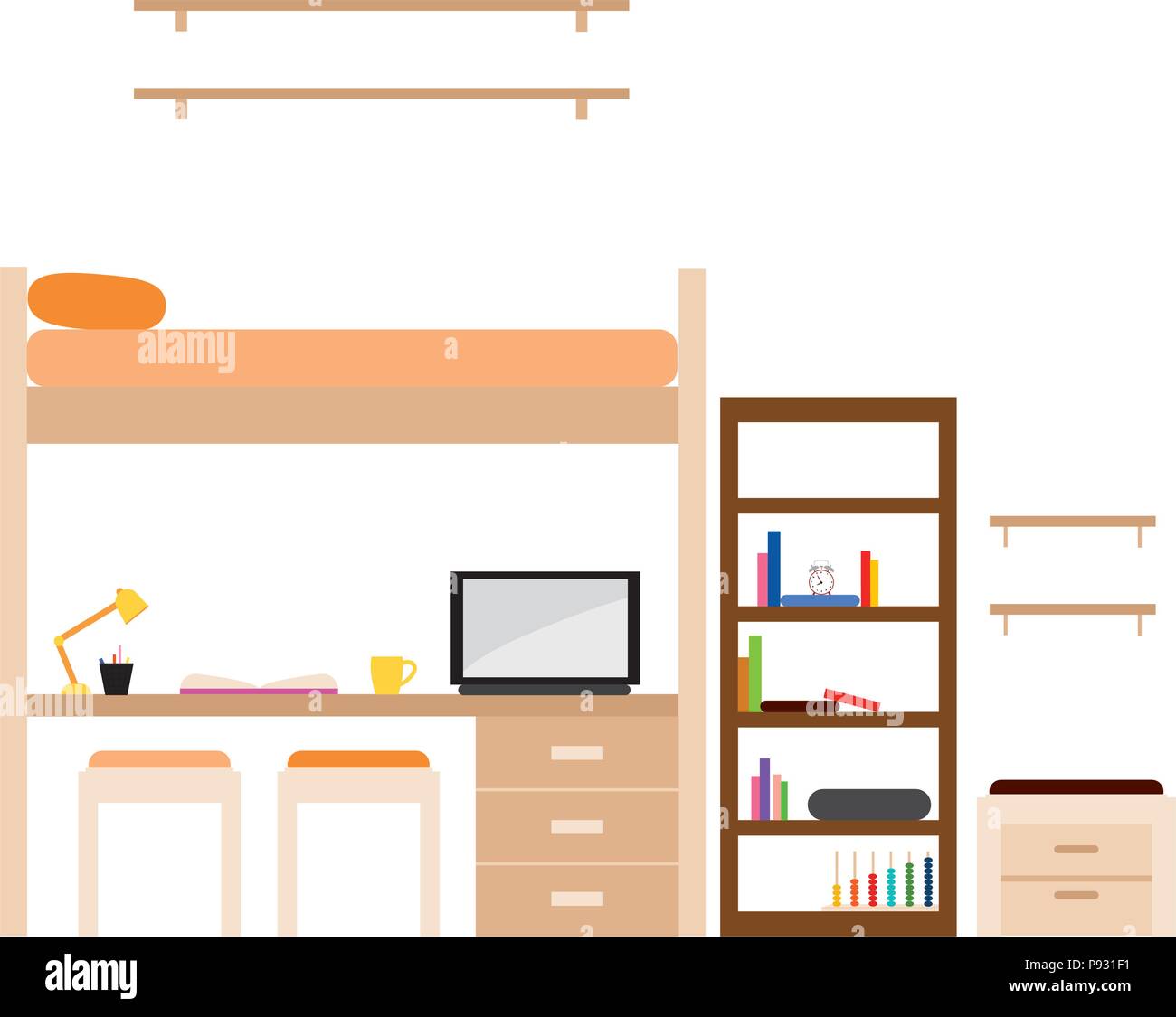 Student dorm room Stock Vector Image & Art - Alamy