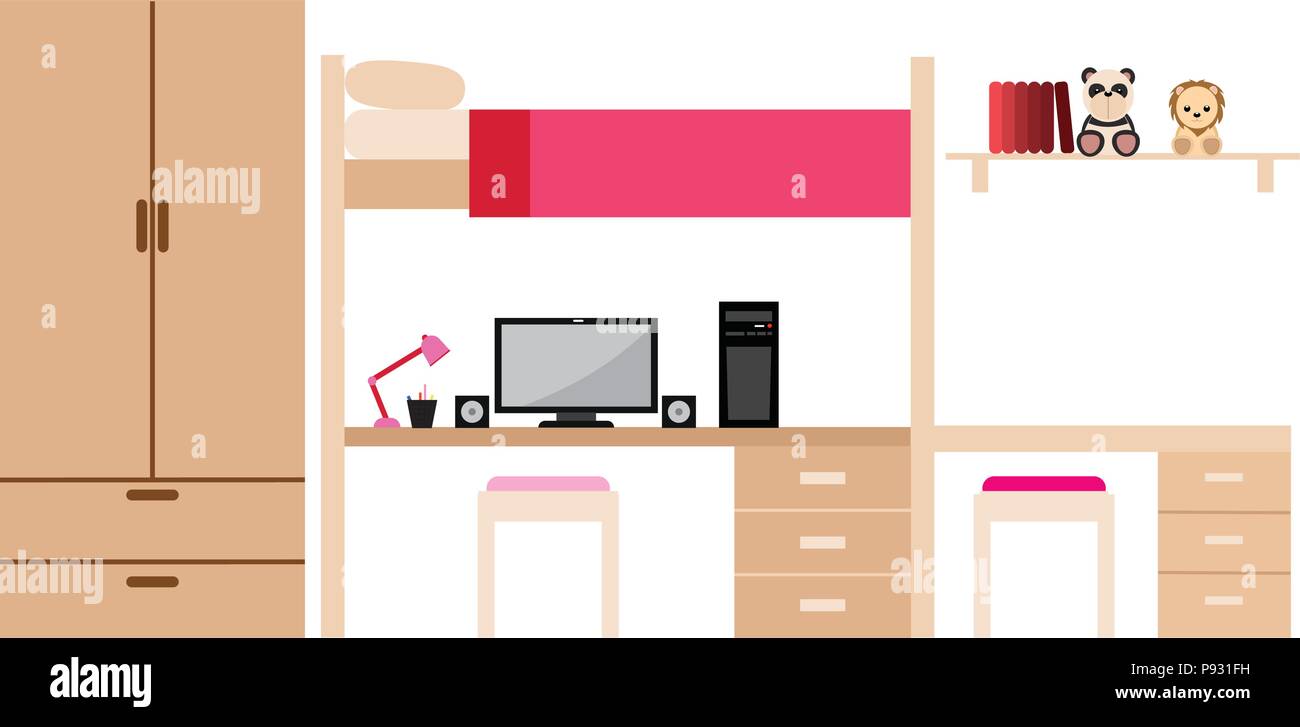 Student dorm room Stock Vector Image & Art - Alamy