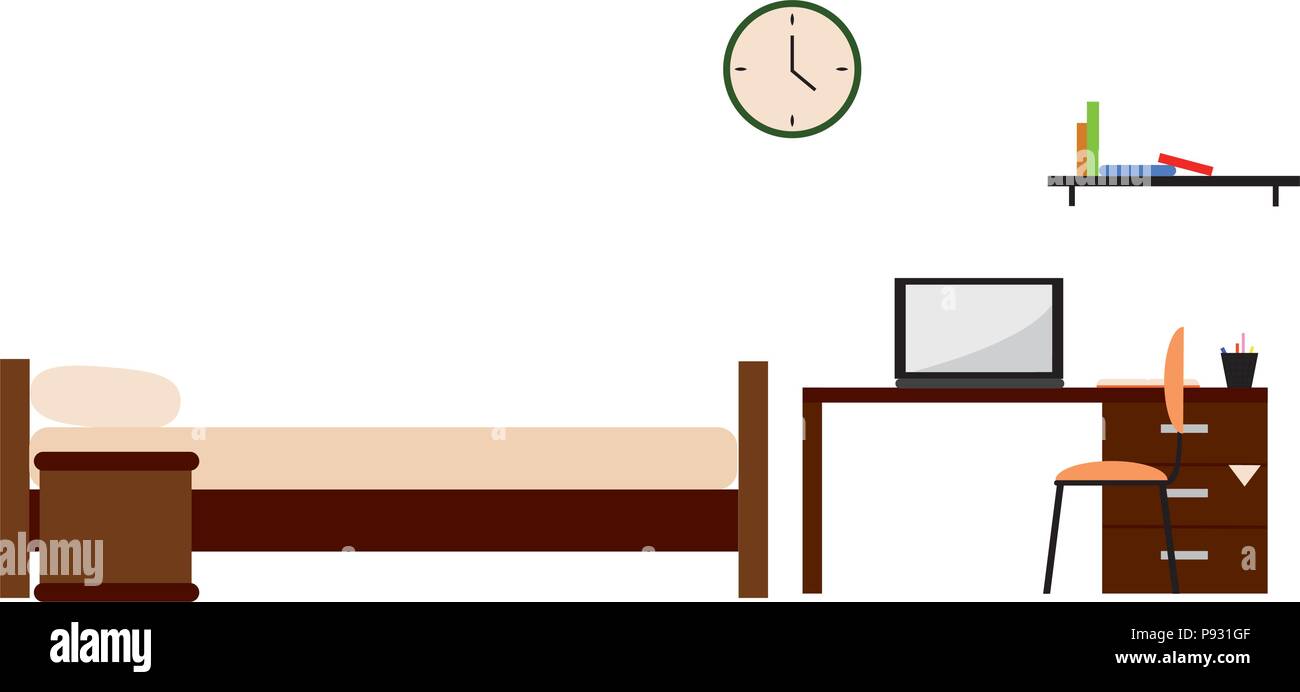 Student dorm room Stock Vector Image & Art - Alamy