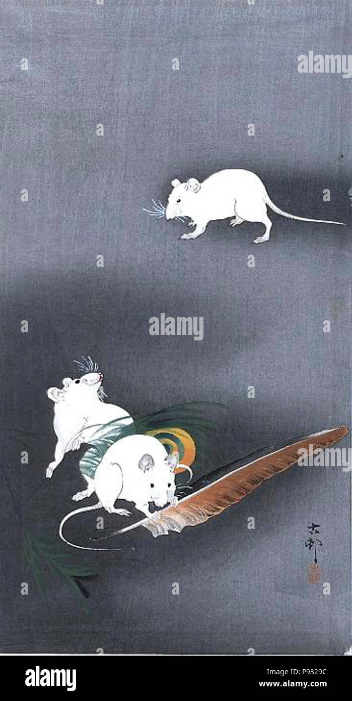 A drawing of 3 mice Stock Photo - Alamy