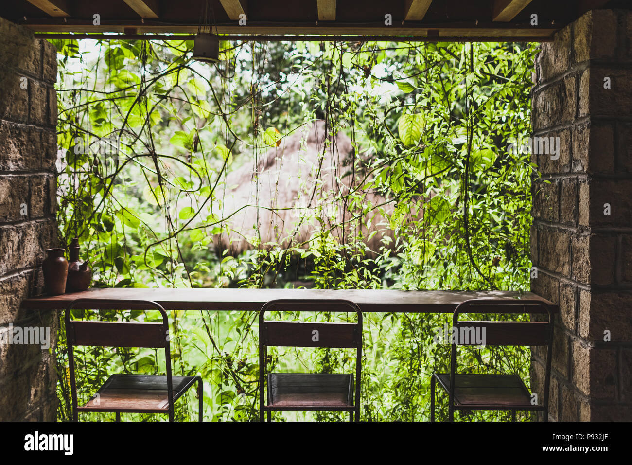 Bar counter three chairs hi-res stock photography and images - Alamy