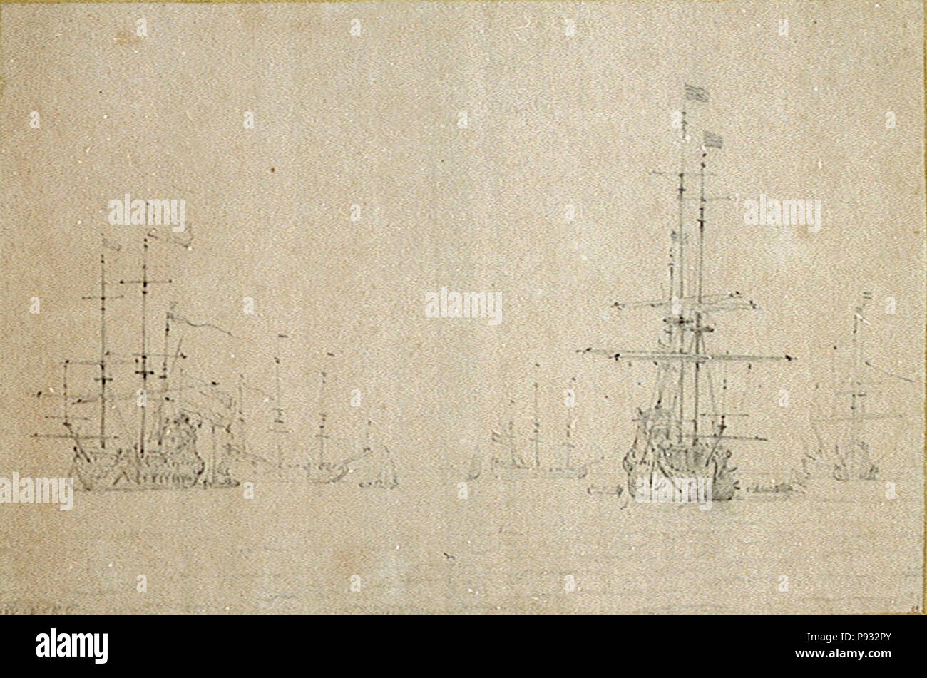 A Dutch fleet at anchor Stock Photo - Alamy