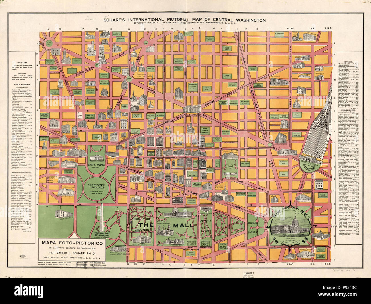 Pictorial map of washington hi-res stock photography and images - Alamy