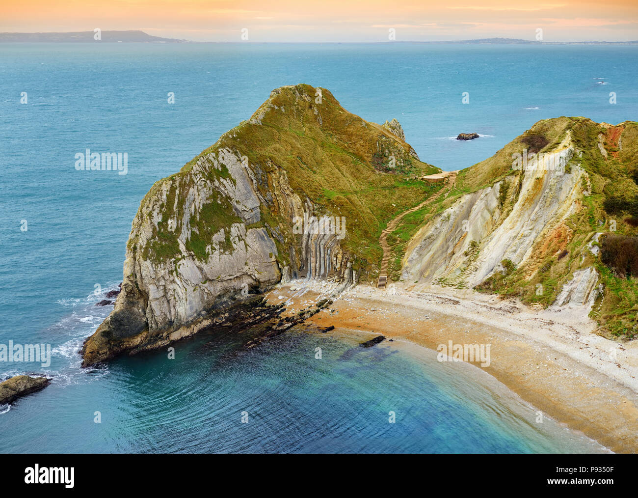 Man O'War Cove on the Dorset coast in southern England, between the ...