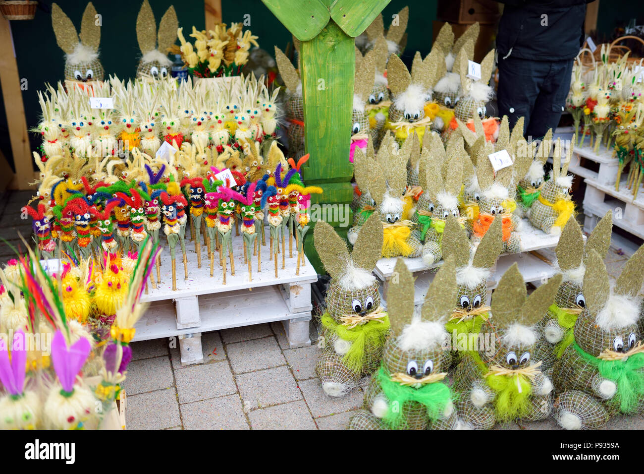 Traditional Lithuanian Easter palms known as verbos sold on Easter ...