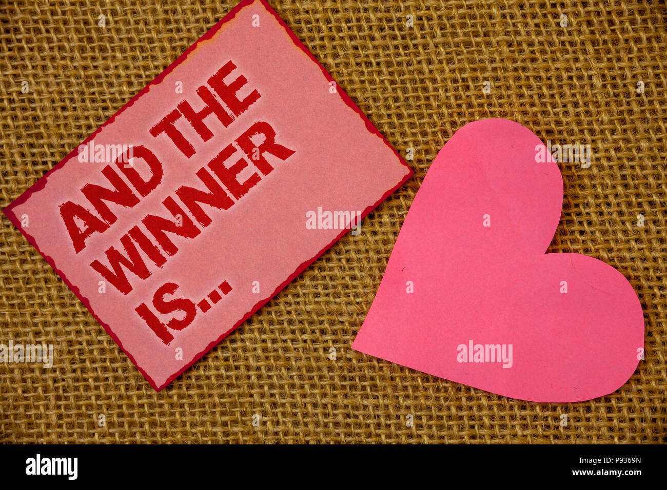 Writing note showing And The Winner Is . Business photo showcasing ...