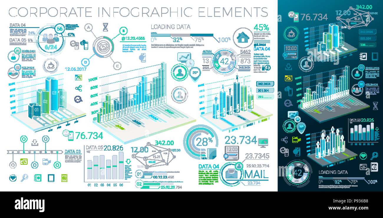 Blue corporate data diagram Stock Vector Images - Alamy