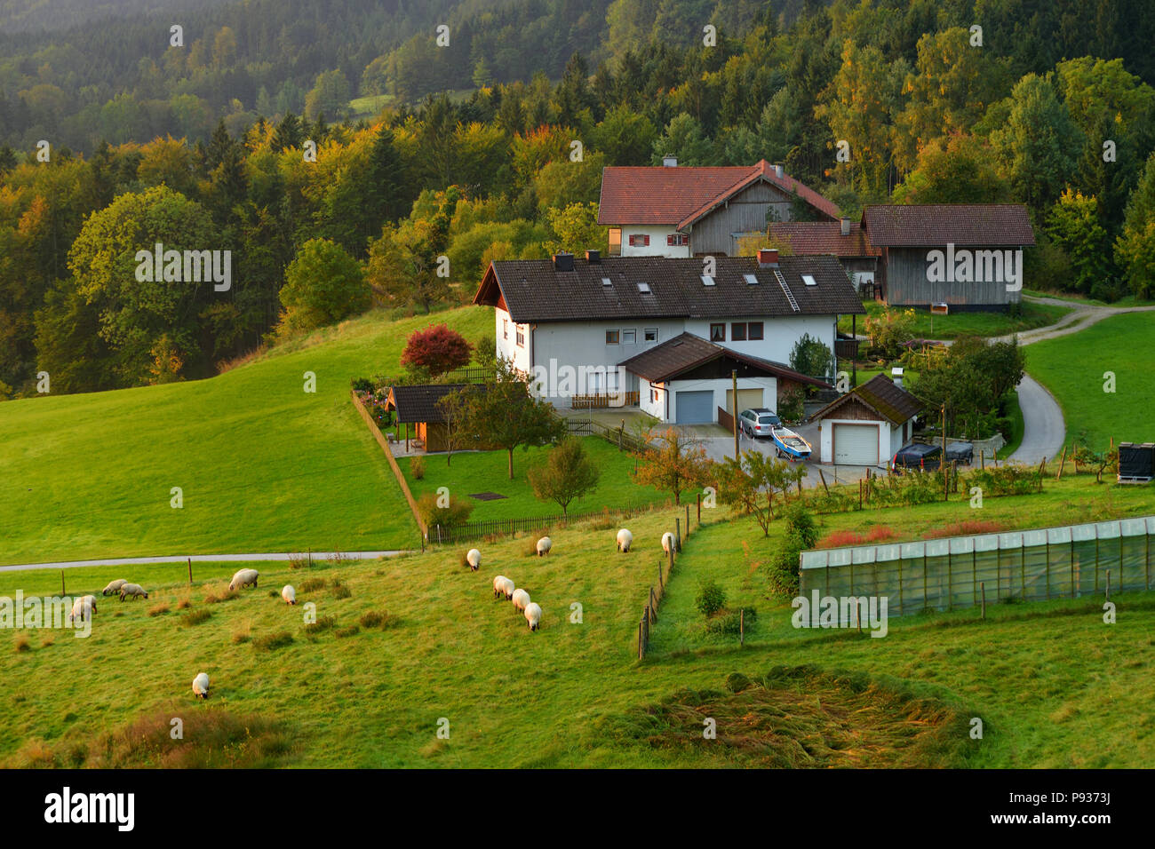 Beautiful little house in typical small bavarian town in Germany ...