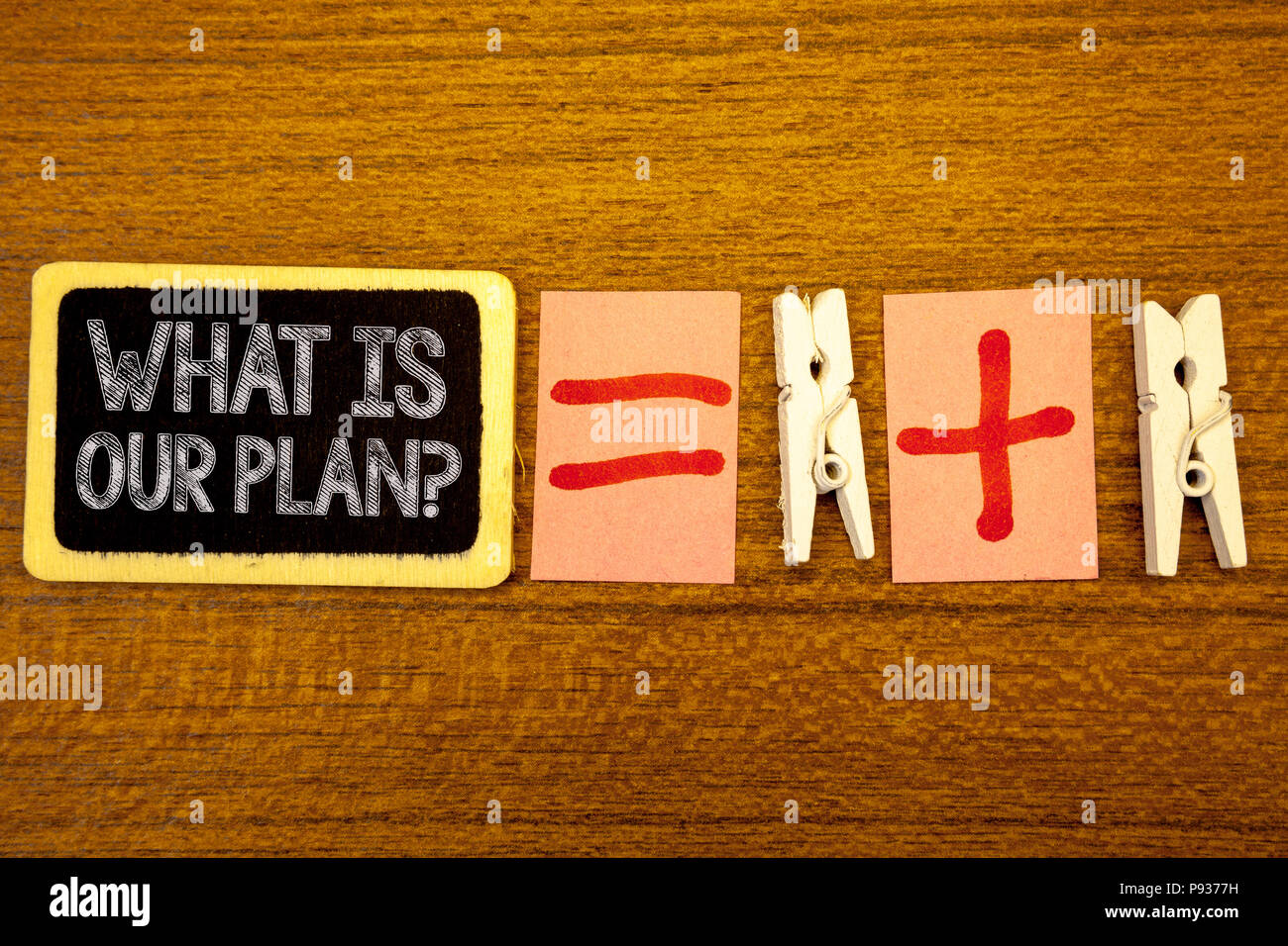 Handwriting text What Is Our Plan Question. Concept meaning Mission ...