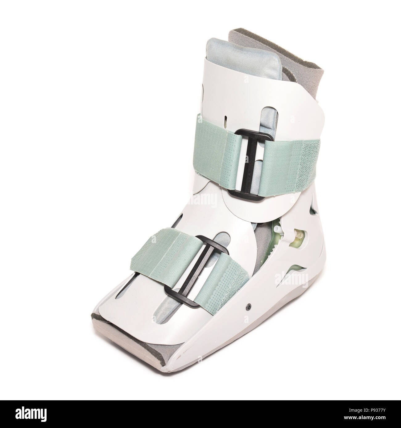 orthopedic compression boot for foot injury isolated on white ...