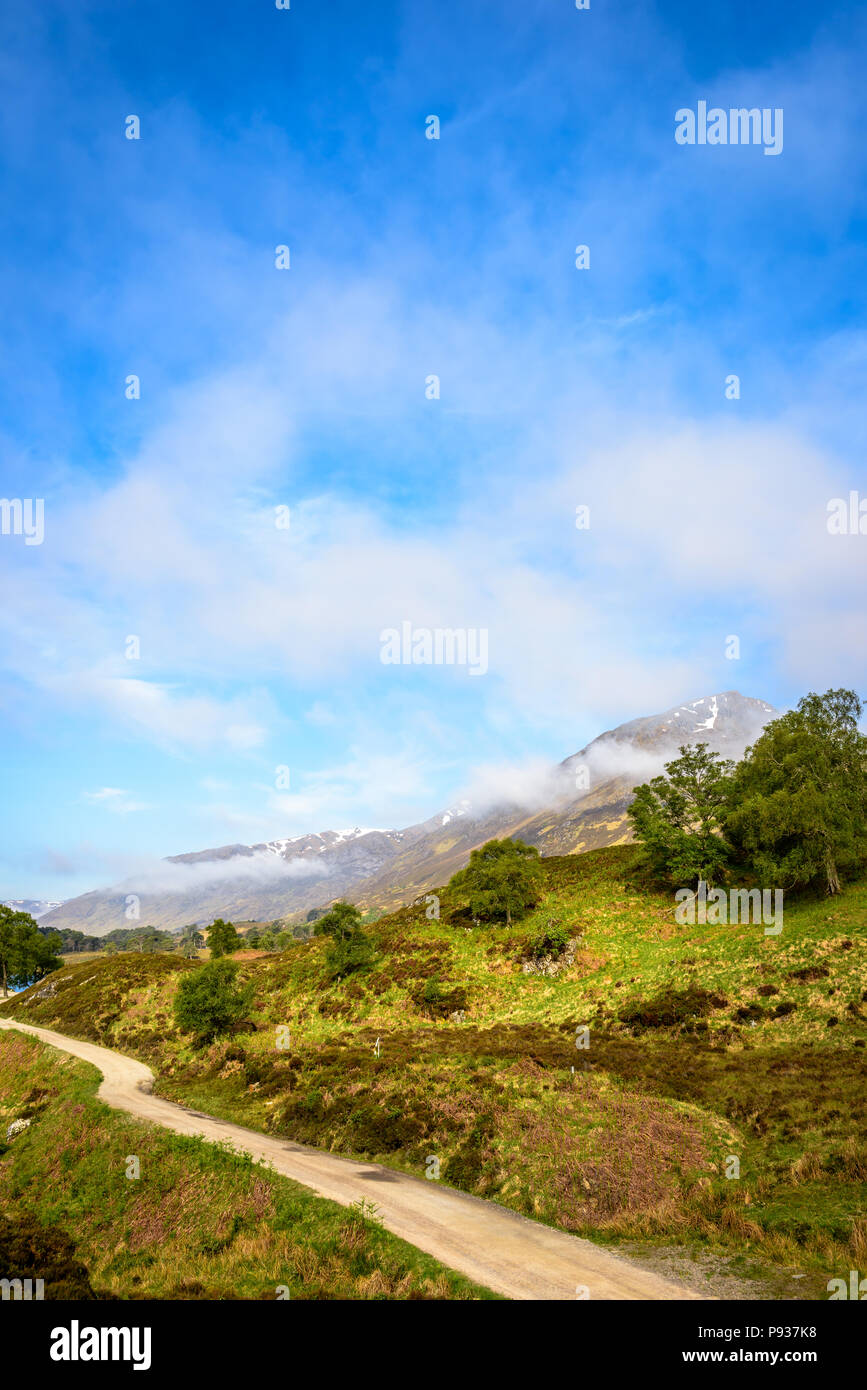 Scottish landscape. mountains and beautiful sky above Scotland Stock ...