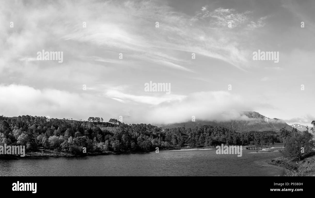 Scottish highlands mountain landscape Black and White Stock Photos ...