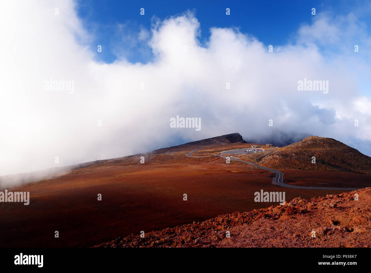 Stunning landscape view of Haleakala volcano area seen from the summit ...