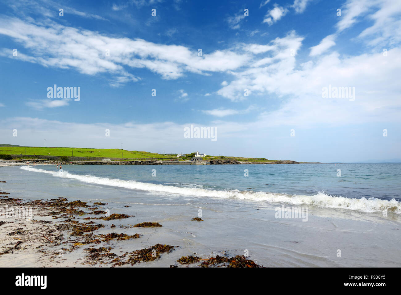 Wide sandy beach on Inishmore, the largest of the Aran Islands in ...