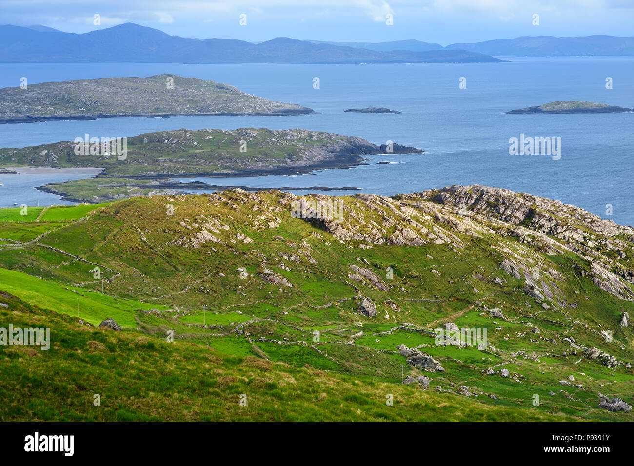 Beautiful view of Derrynane Bay on the Iveragh Peninsula. Famous ...