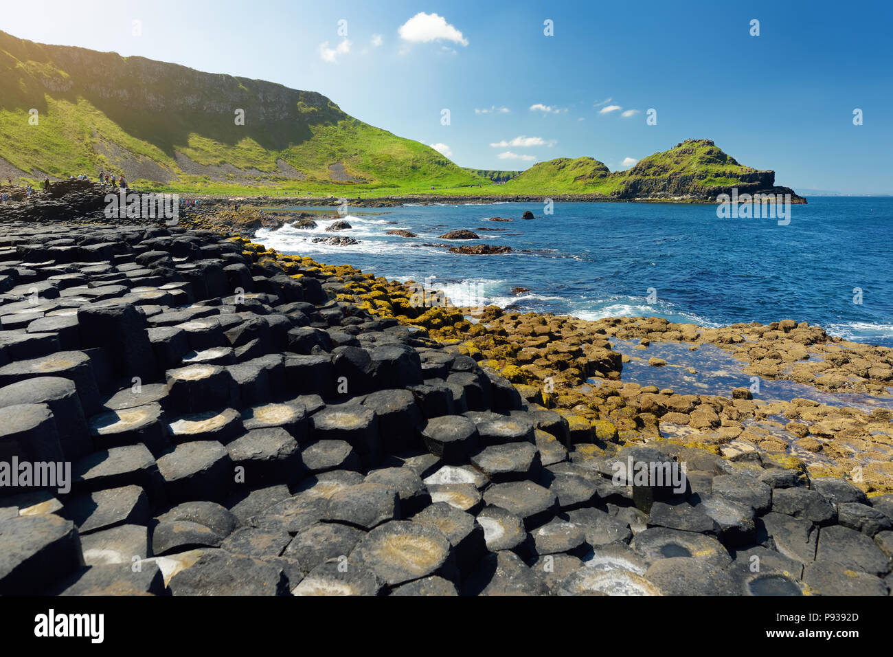 Giants Causeway, an area of hexagonal basalt stones, created by ancient ...