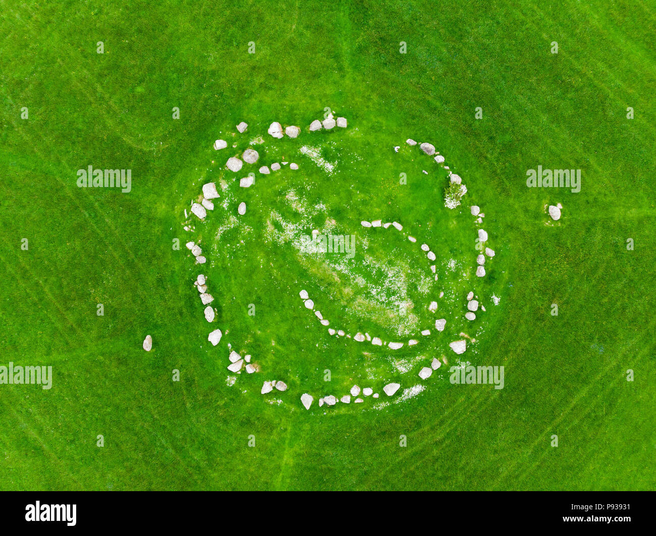 Ballynoe stone circle, a prehistoric Bronze Age burial mound surrounded ...