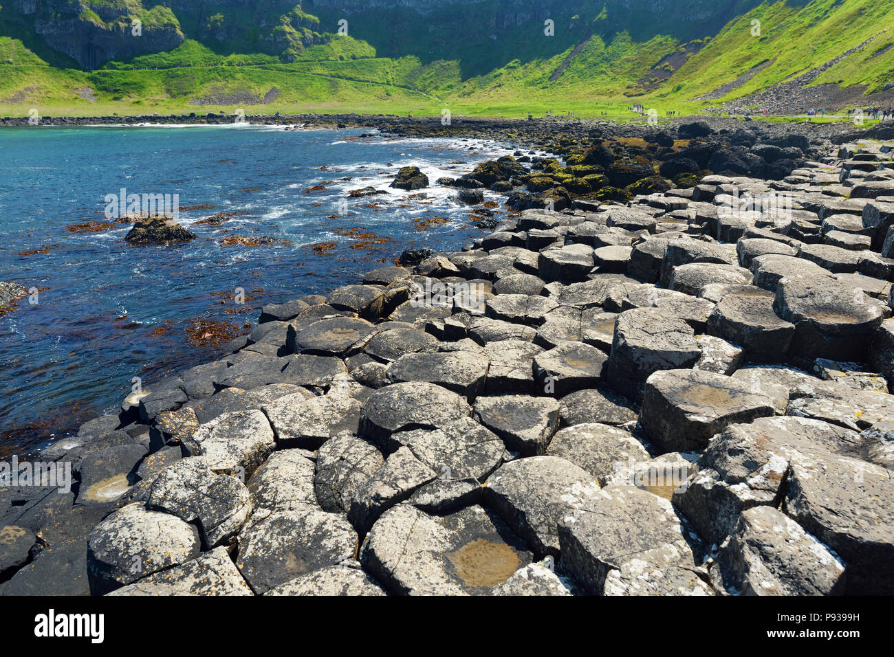 Giants Causeway, an area of hexagonal basalt stones, created by ancient ...