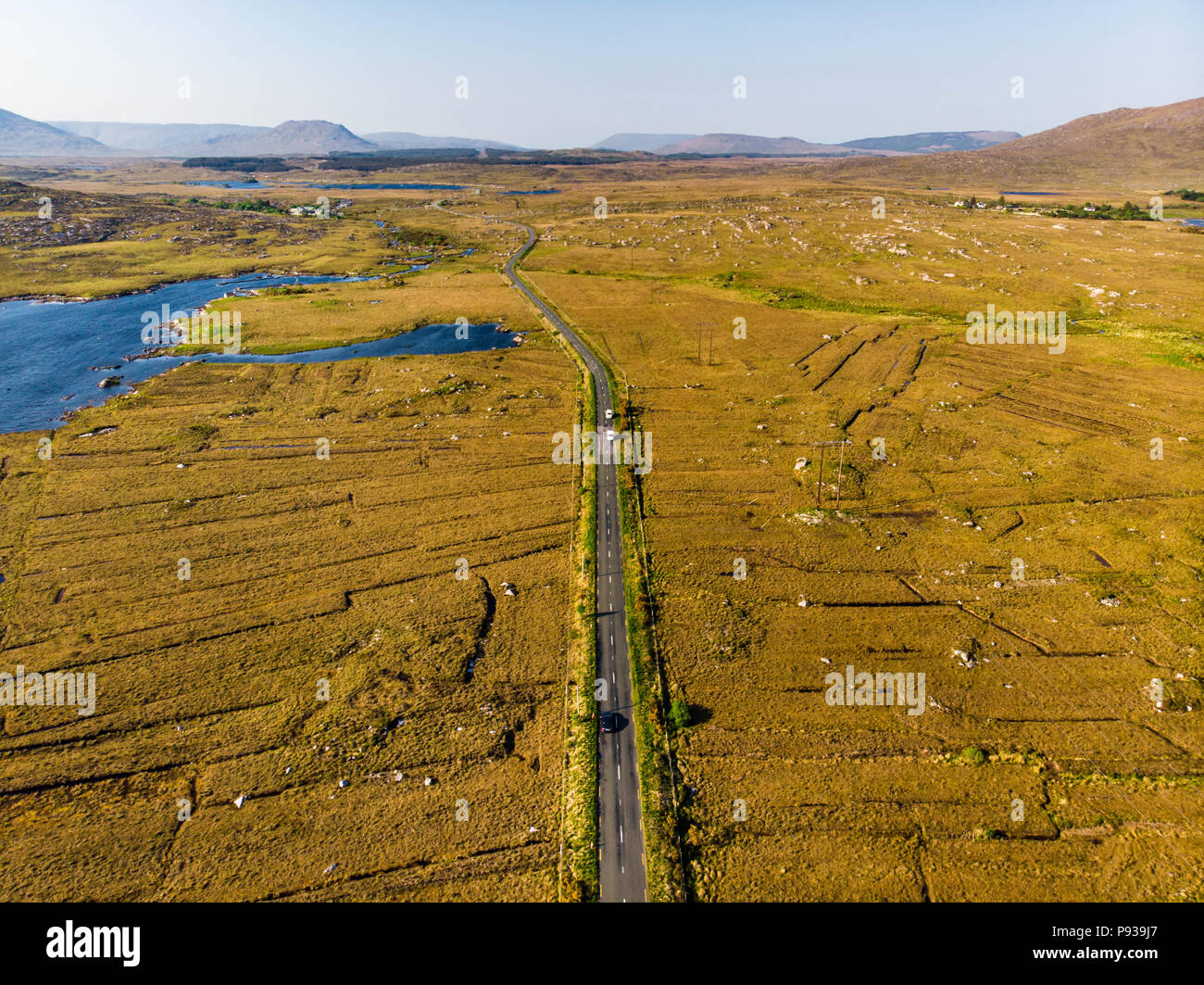 Beautiful sunset view of Connemara region in Ireland. Scenic Irish ...