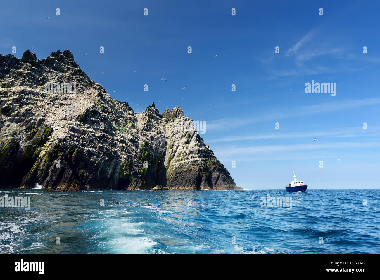 Little Skellig Island, home to many various seabirds and the second ...