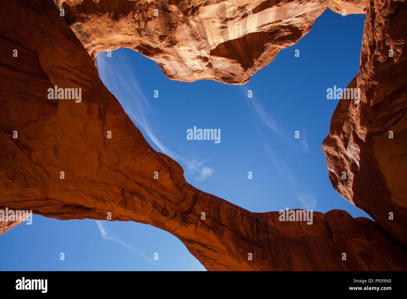 The Double Arch in Arches National Park 7 Vertical View Stock Photo - Alamy