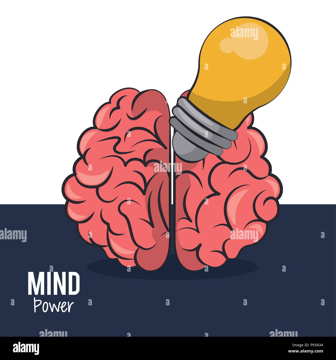 Mind power and brain with bulb vector illustration graphic design Stock ...