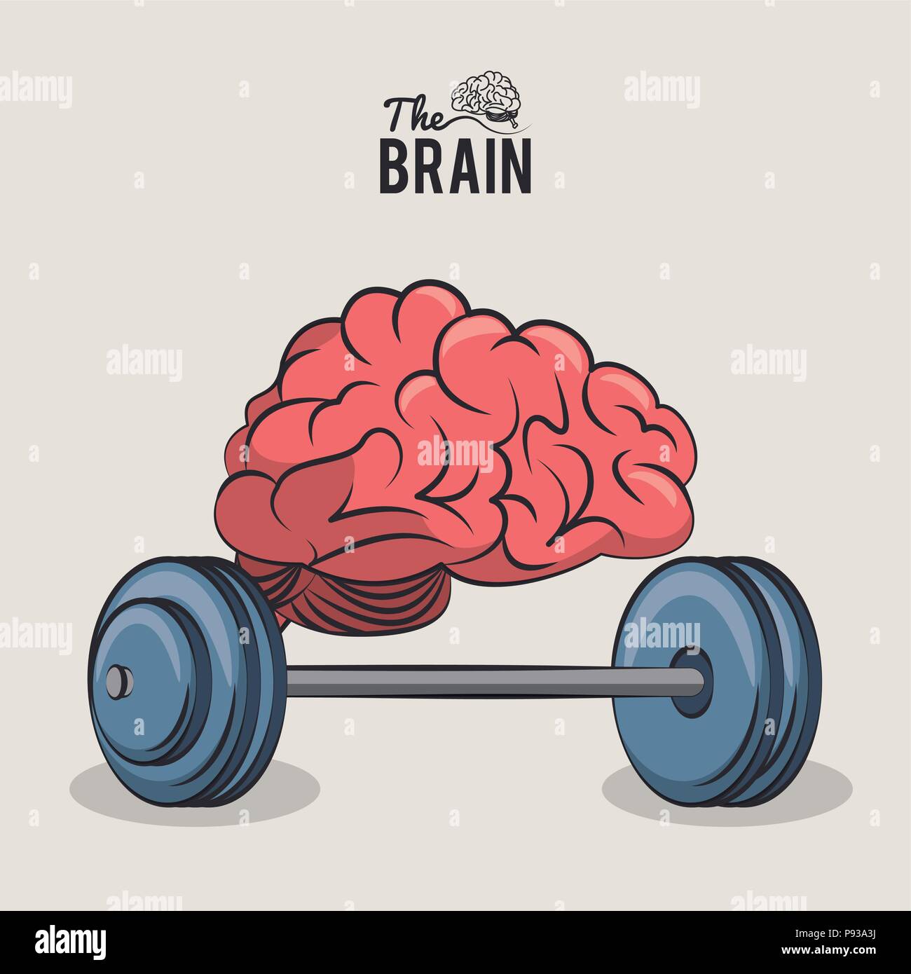 The human brain with weights vector illustration graphic design Stock ...