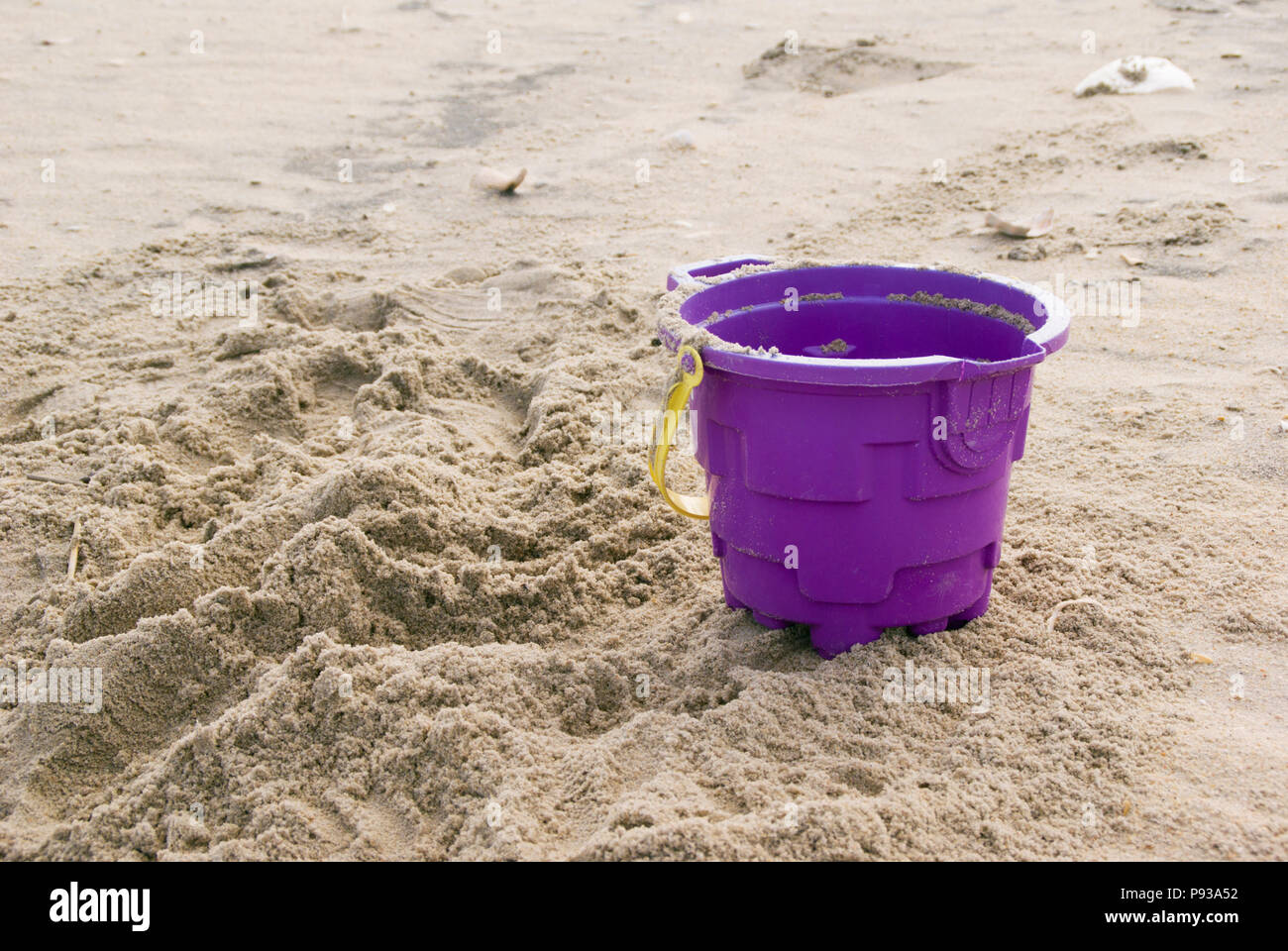 A lone sandbucket remains on a beach in the Outer Banks of North ...