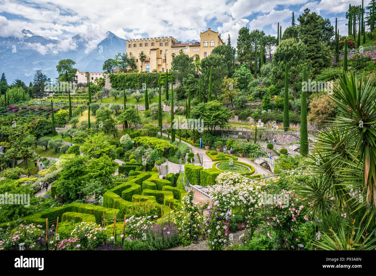 Gardens of Trauttmansdorff Castle, Meran,South tyrol, Italy,offer many ...