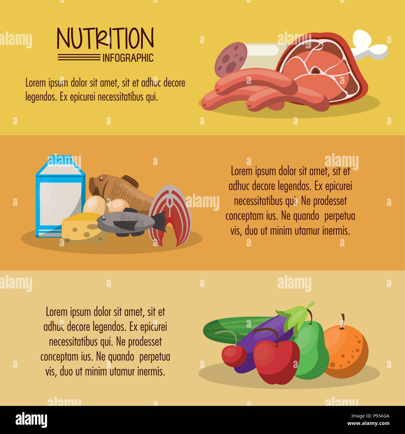 Nutrition and food infographic with statistics and elements vector ...
