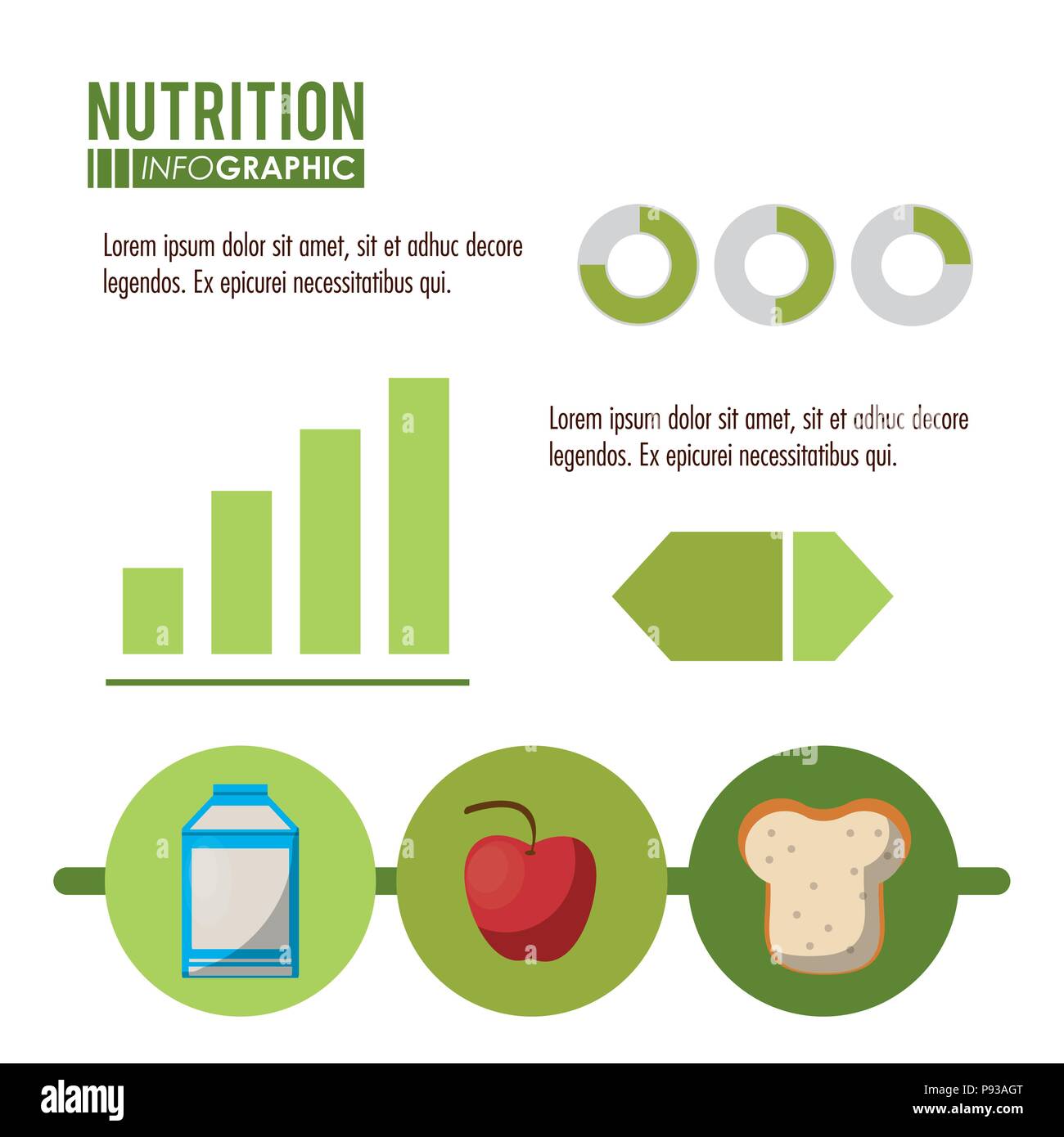 Nutrition and food infographic with statistics and elements vector ...