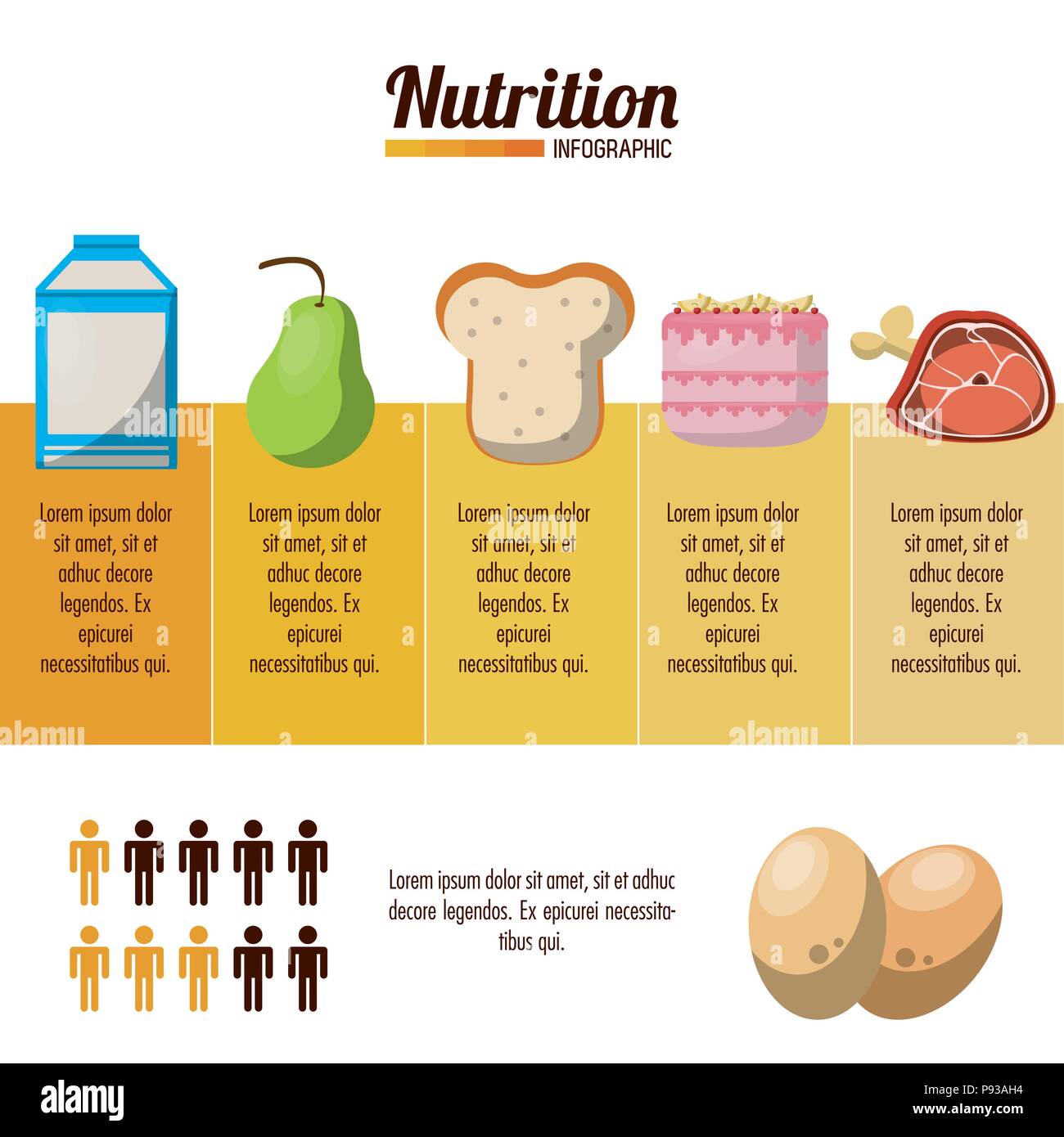 Nutrition and food infographic with statistics and elements vector ...