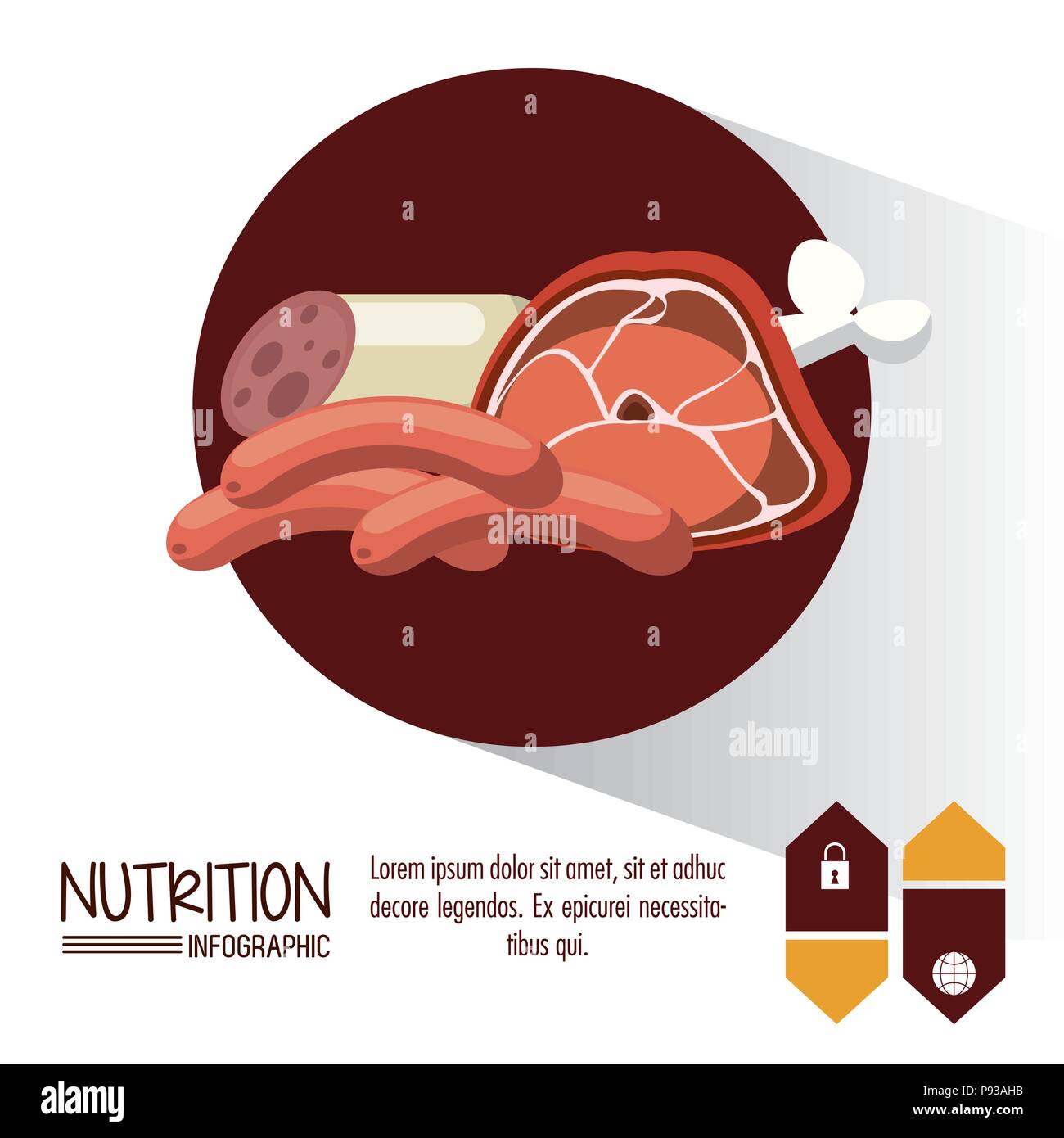 Nutrition and food infographic with statistics and elements vector ...