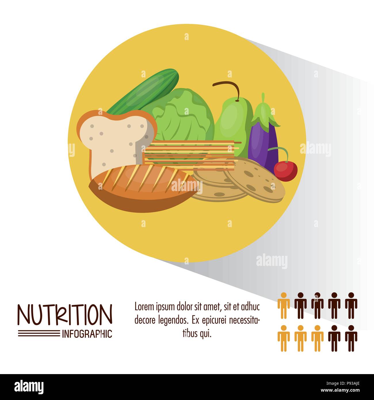 Nutrition and food infographic with statistics and elements vector ...