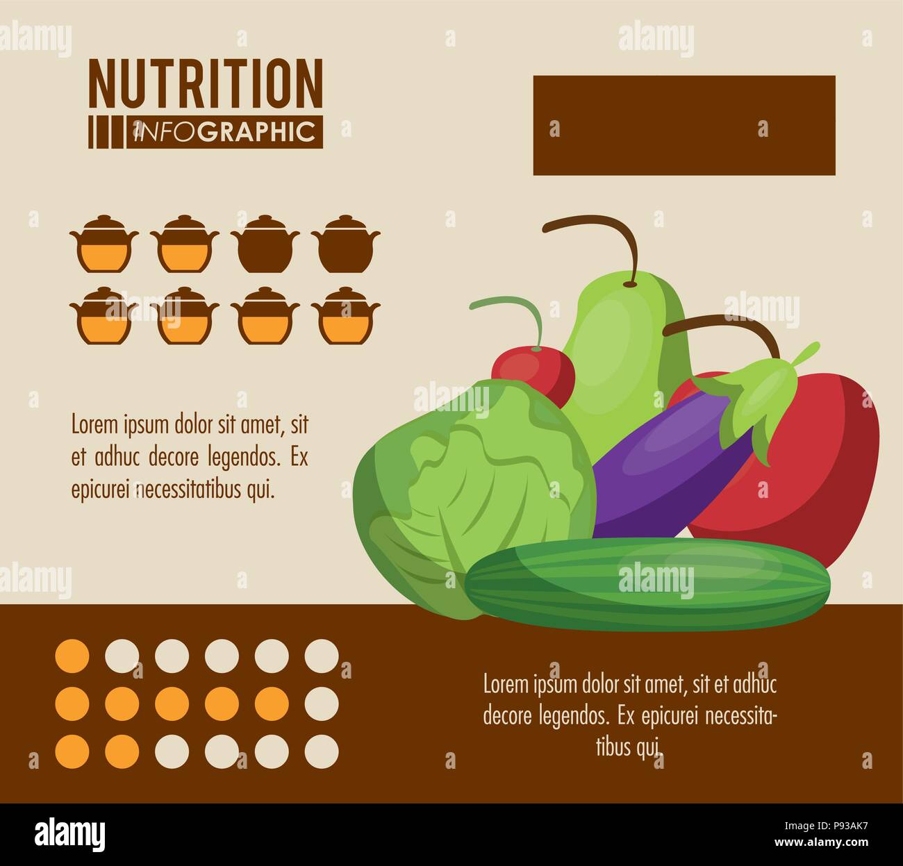 Nutrition and food infographic with statistics and elements vector ...