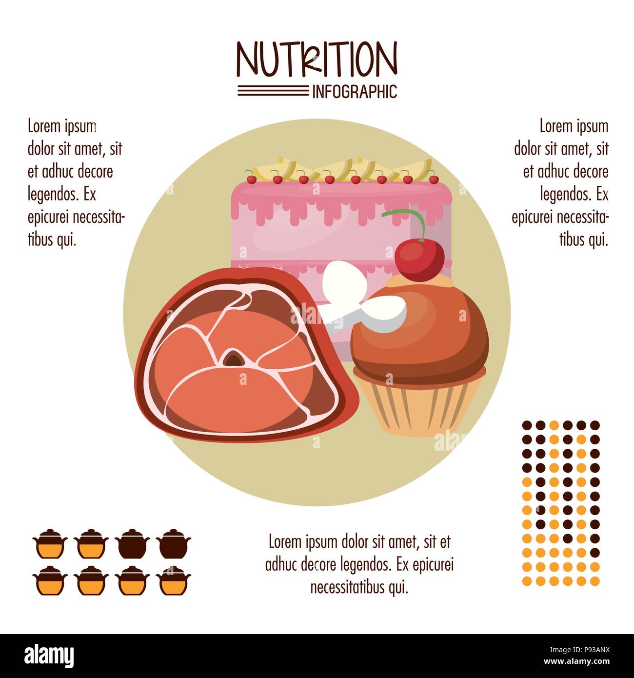 Nutrition and food infographic with statistics and elements vector ...