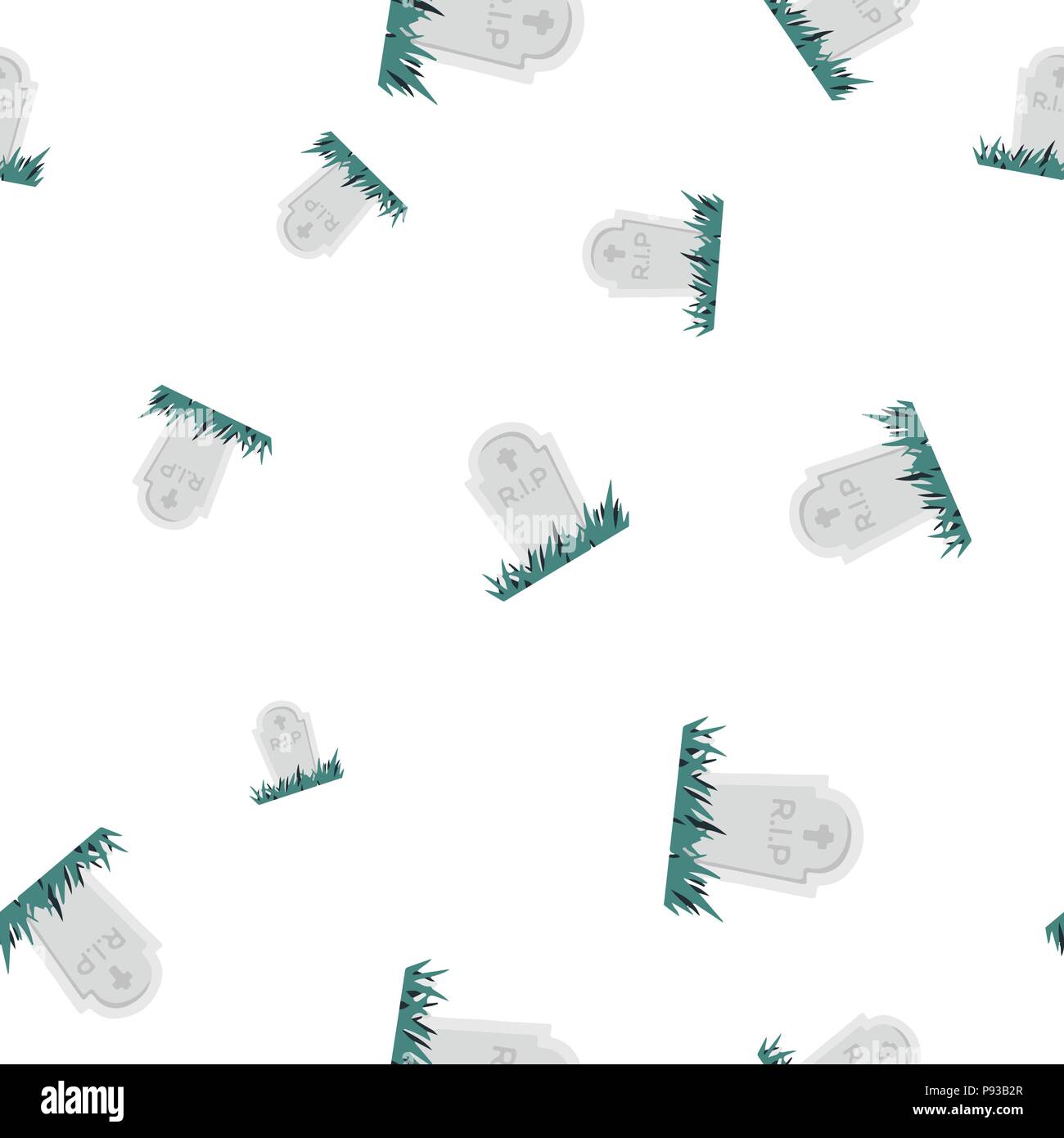 Tomb RIP Halloween pattern seamless. Vector illustration. Isolated ...