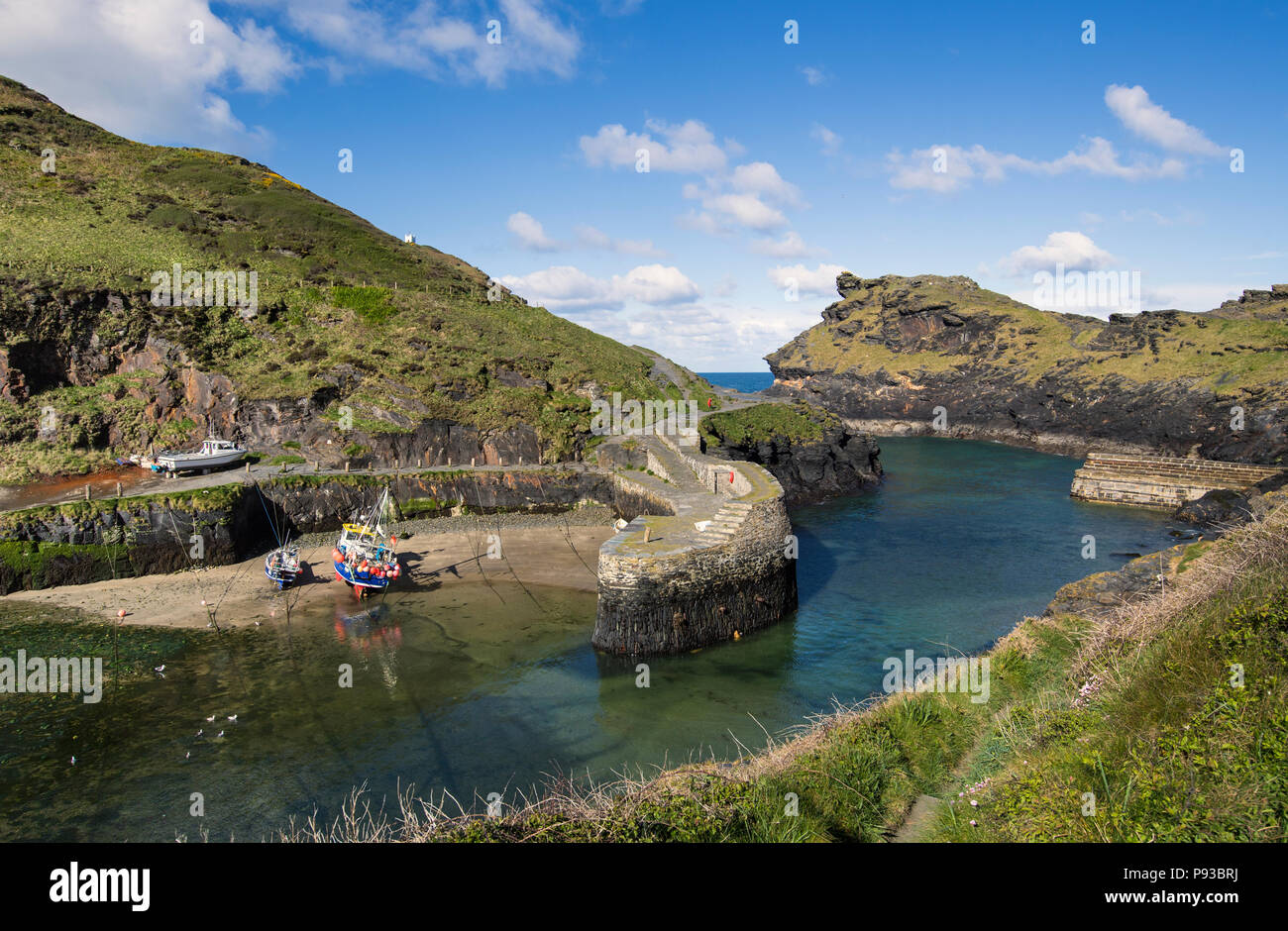 Scenic view of Boscastle harbour in Cornwall, England, UK Stock Photo ...