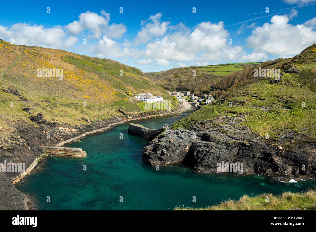 Scenic view of Boscastle harbour in Cornwall, England, UK Stock Photo ...