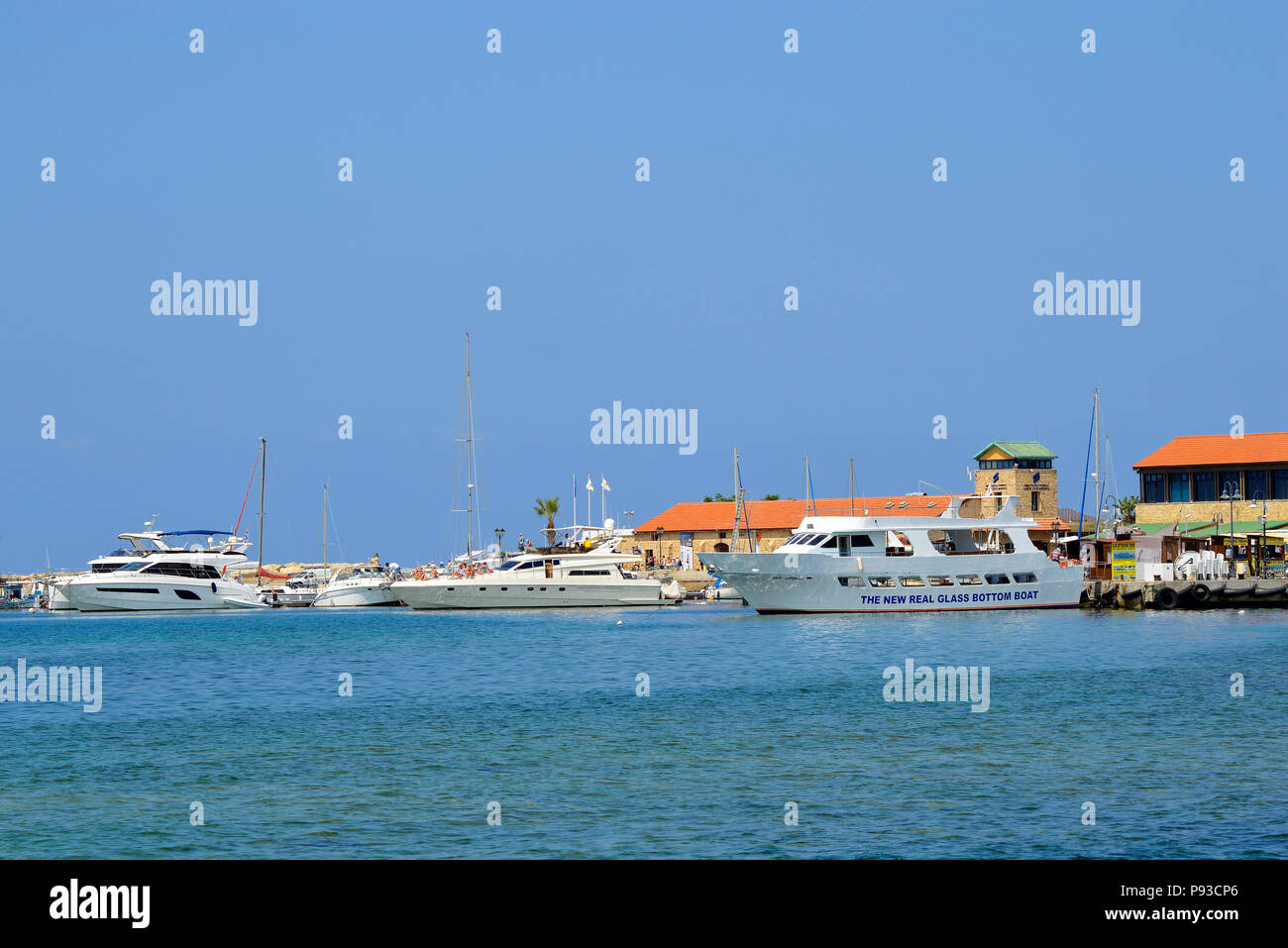 Tourist boats in Paphos harbour a tourist resort in Cyprus Stock Photo ...