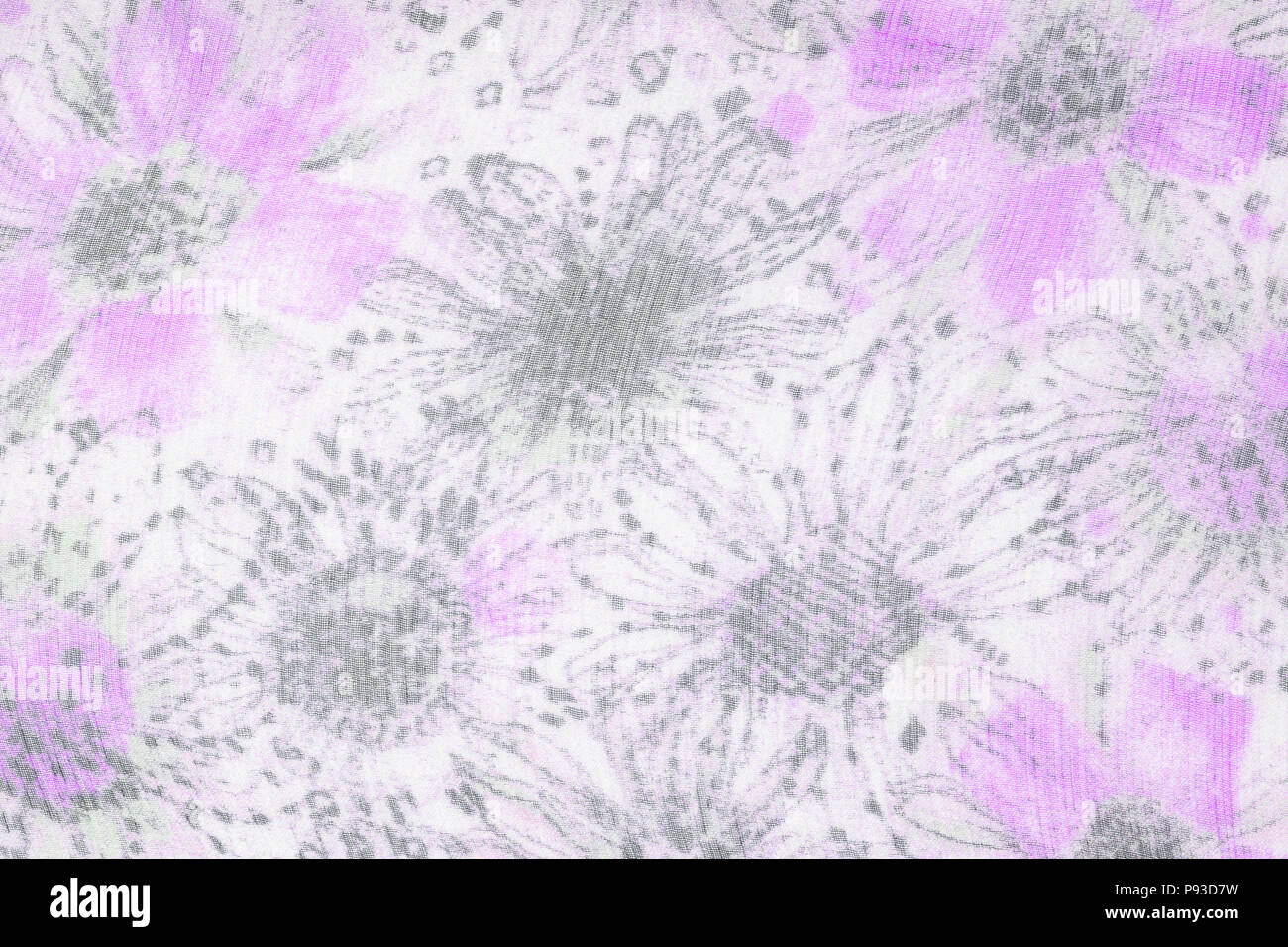 Silk chiffon texture with purple floral pattern print Stock Photo - Alamy