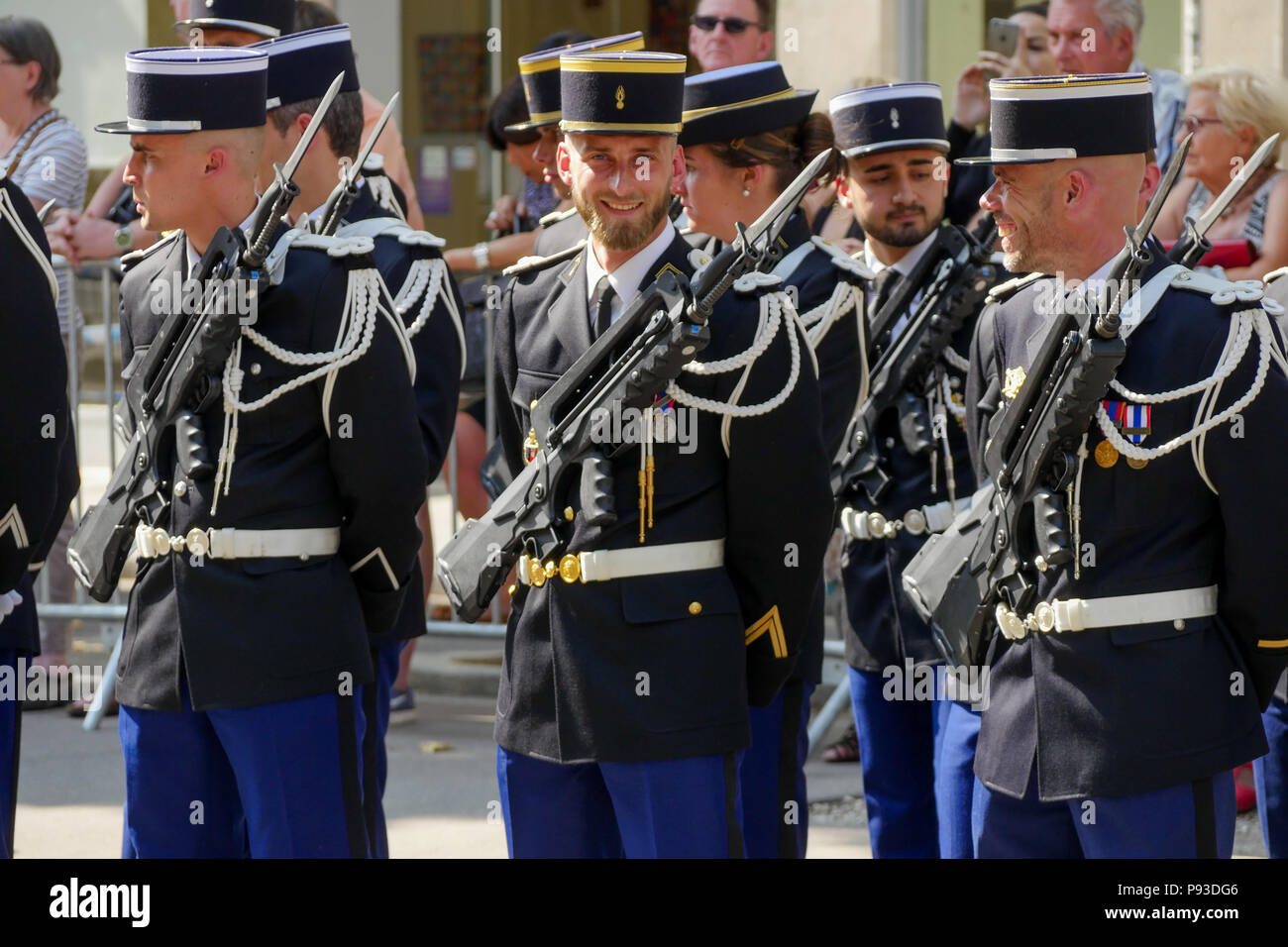 Troops march in Lyon on the occasion off French National Day, Lyon ...