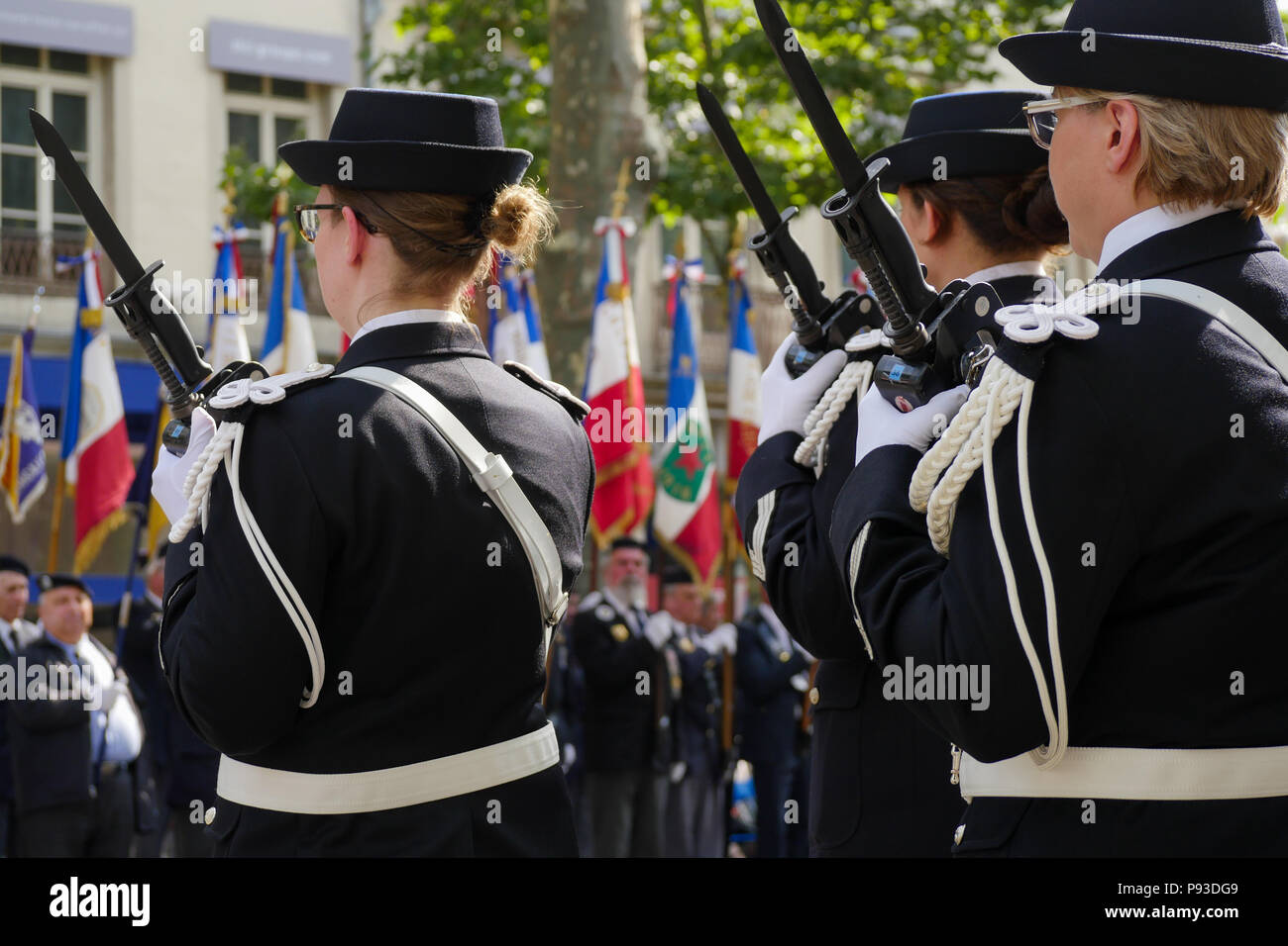 Troops march in Lyon on the occasion off French National Day, Lyon ...