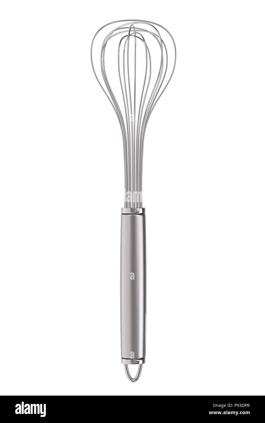 Wire whisk isolated on white background. Include clipping path. 3d ...