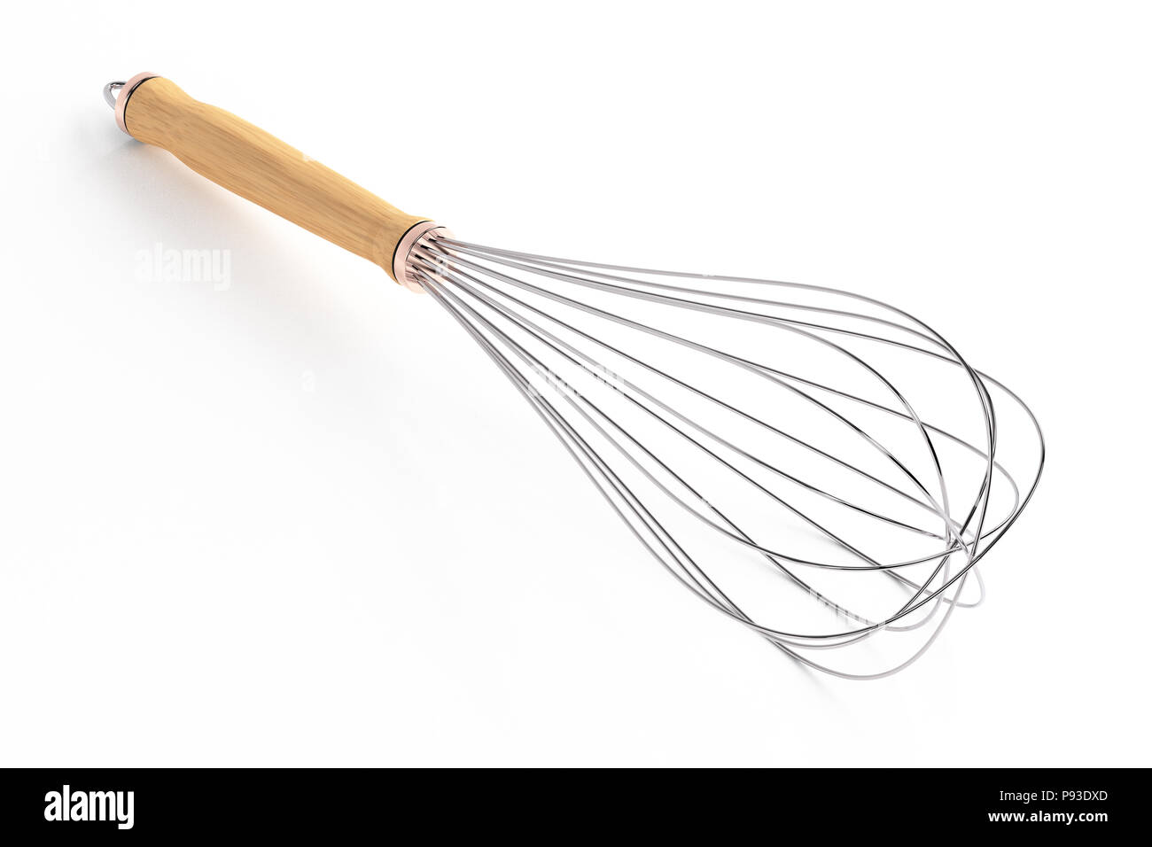 Wire whisk isolated on white background. Include clipping path. 3d ...