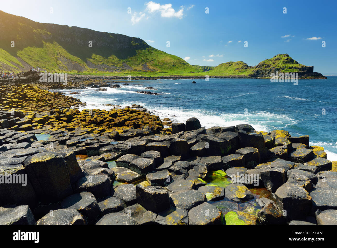 Giants Causeway, an area of hexagonal basalt stones, created by ancient ...
