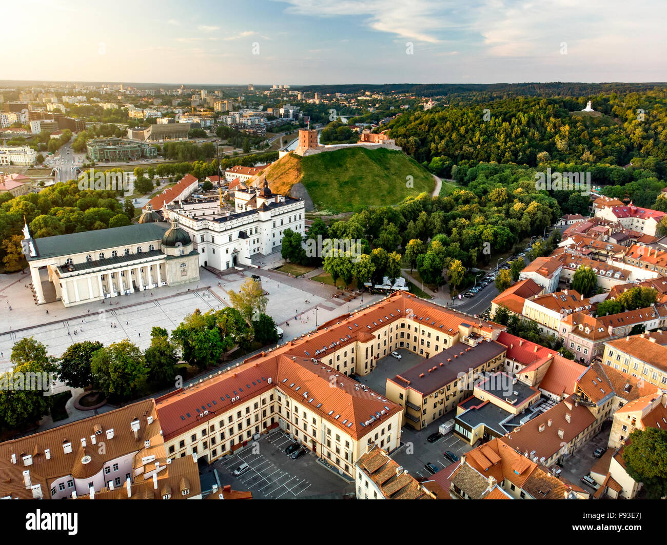 Aerial view of Vilnius Old Town, one of the largest surviving medieval ...